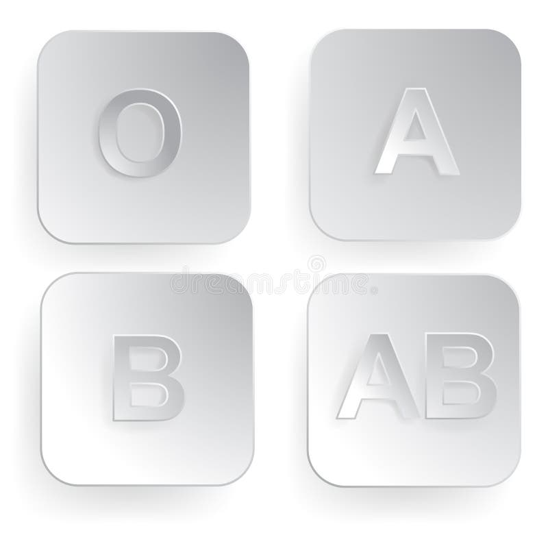 Classic Blood Group Icon Metalic Color Over White Background Stock ...