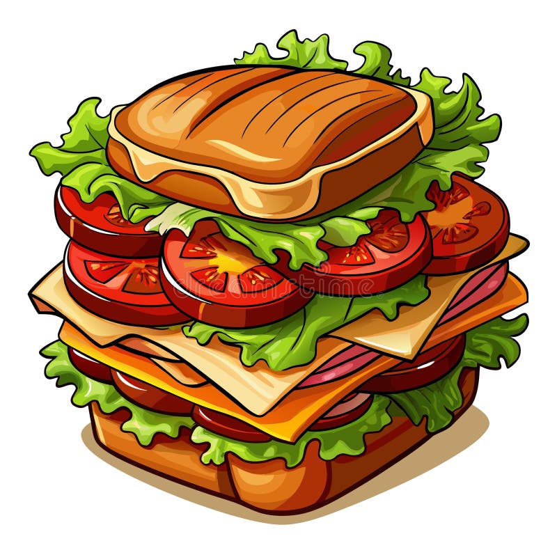 Classic BLT Sandwich with Crispy Bacon, Lettuce and Tomatoes Isolated ...