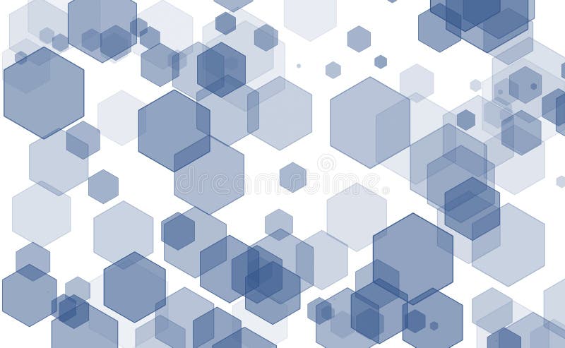 Classic Blue Abstract Technology Background with Hexagons Stock ...