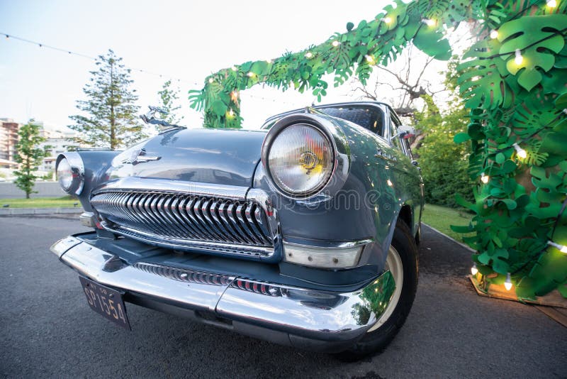 Classic Blue Car Front Side Stock Photo - Image of auto, urban: 218882240
