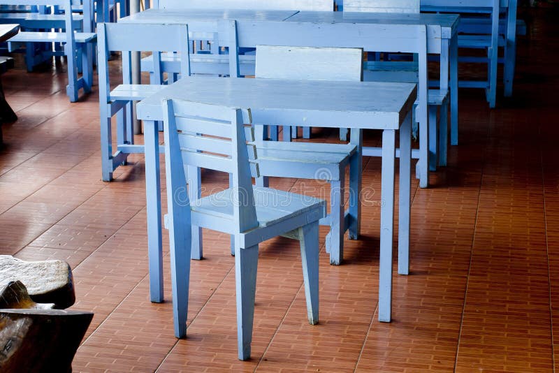 Classic Blue Chairs and Tables Stock Image - Image of elegance ...