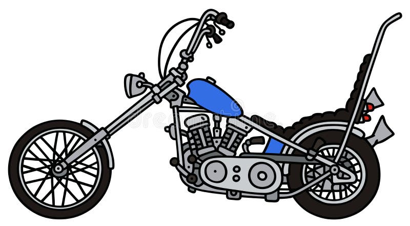 Classic blue chopper stock vector. Illustration of vehicle - 65951403
