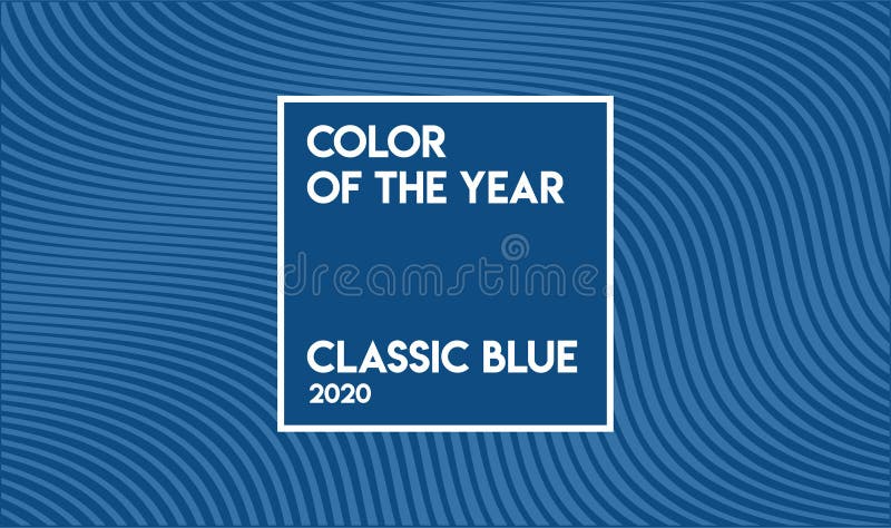 Classic Blue Trendy Color Background with Stripes. Vector Illustration ...