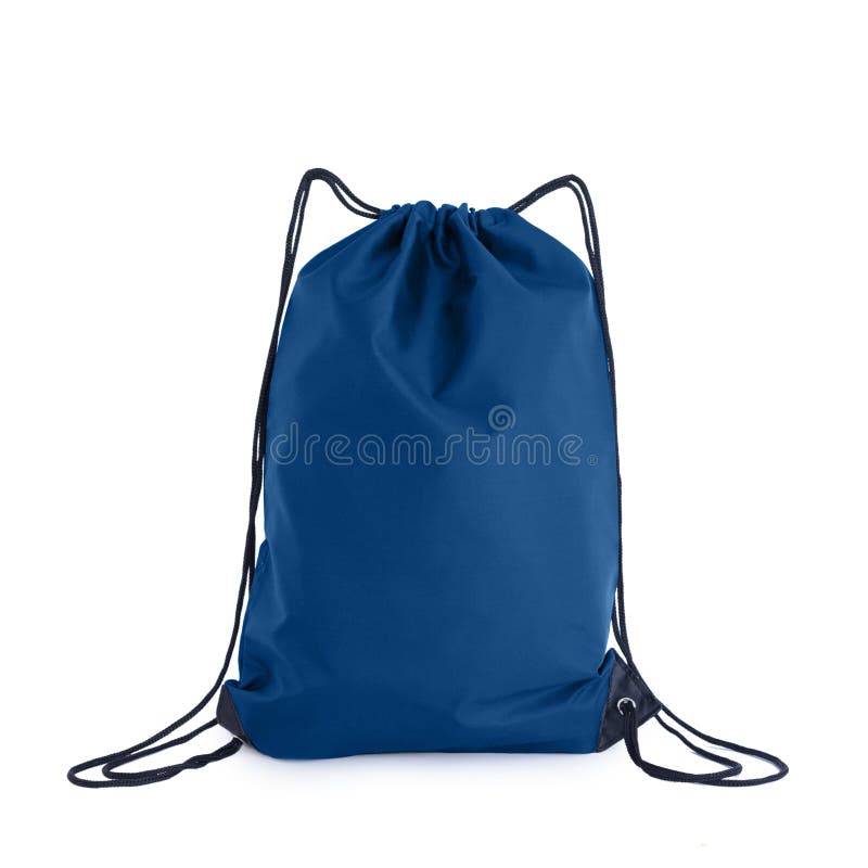 Classic Blue Drawstring Pack Template, Bag for Sport Shoes Isolated on ...