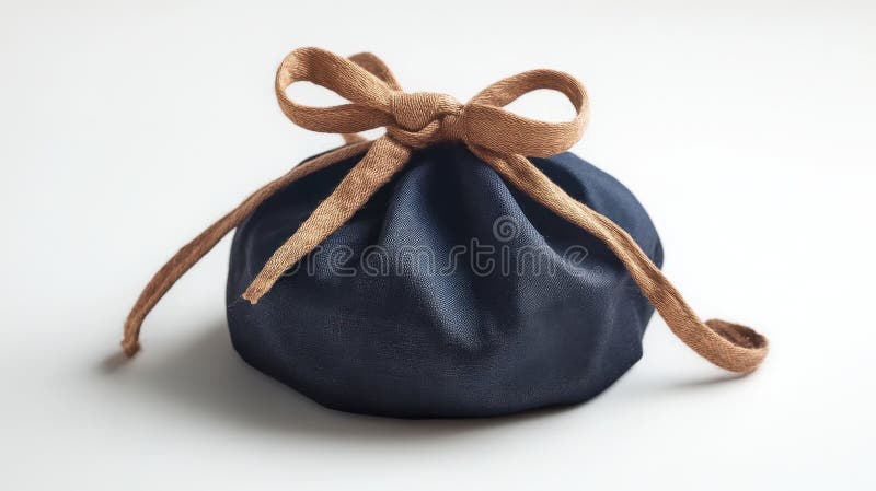 Classic Blue Drawstring Pouch on White Background Stock Illustration ...