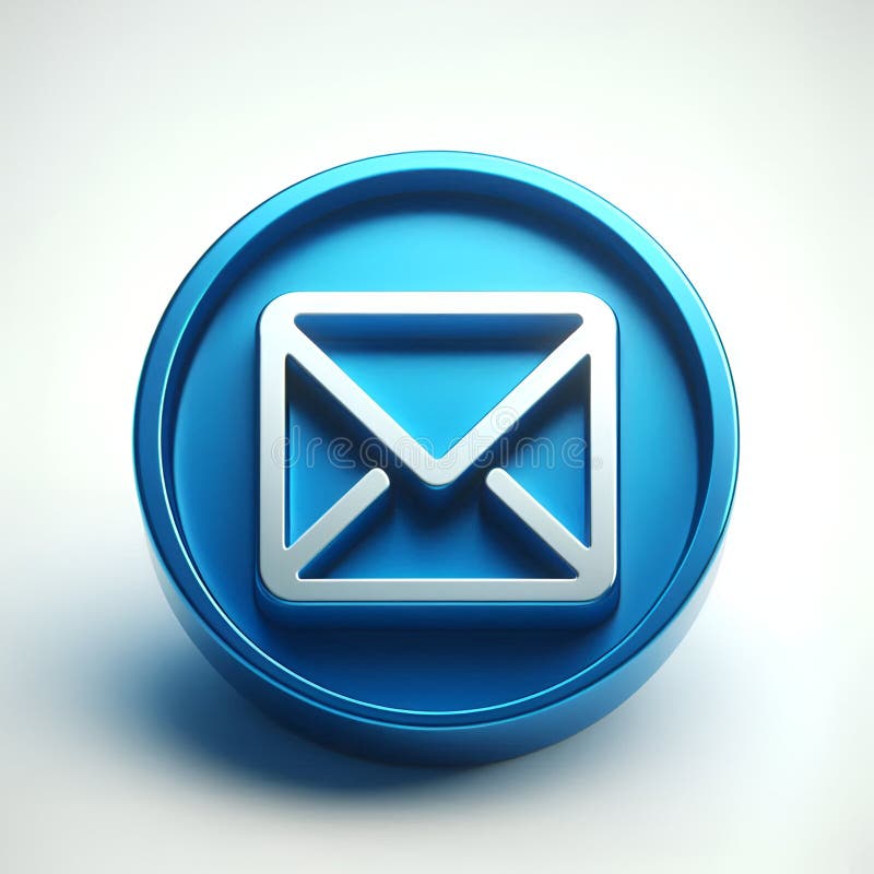 Classic Blue Email Icon for User-Friendly Web Design, Generative AI ...