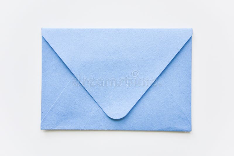 Classic Blue Envelope with Round Corners on the White Background Stock ...