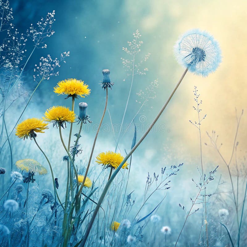 Classic Blue Floral Artistic Design, Nature-inspired Wallpaper Stock ...