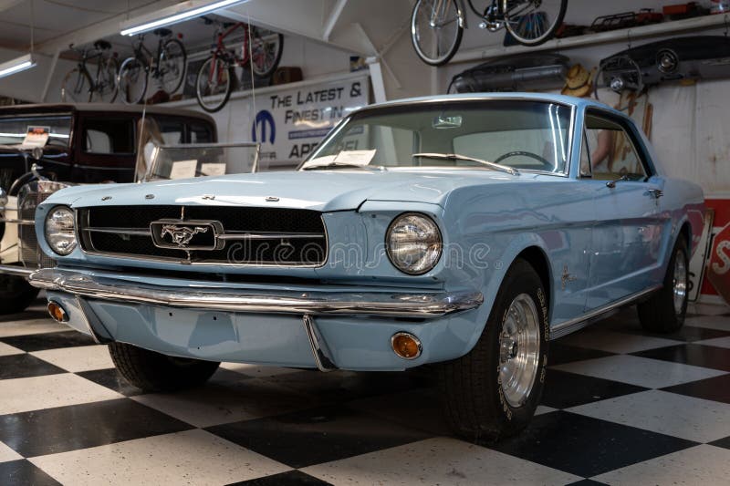Classic Blue Ford Mustang from 1965 First Generation Editorial ...