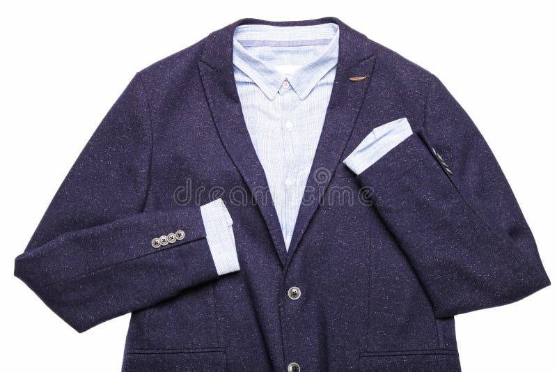 Classic Blue Jacket with Shirt Stock Photo - Image of classical, cloth ...