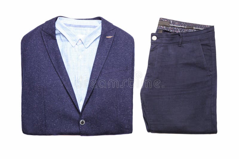 Classic Blue Jacket, Shirt with Trousers Stock Image - Image of ...