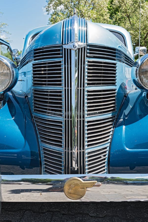 Classic Blue Pontiac Oldtimer Car Editorial Photo - Image of auto ...