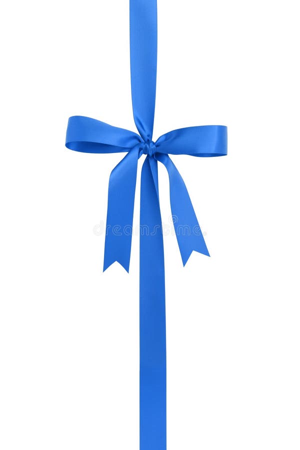 Classic Blue Ribbon Bow for Packaging Gifts Stock Photo - Image of card ...