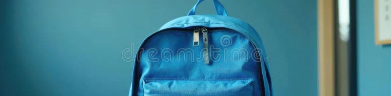 Classic Blue School Backpack, Roomy Main Compartment, Handle, Gear ...
