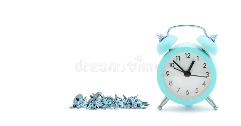 Classic blue table clock stock photo. Image of analog - 242789184