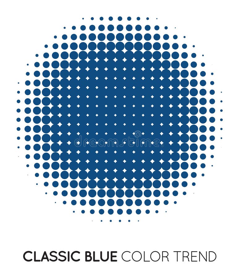 Classic Blue Trendy Color Circle in Halftone, Halftone Dot Pattern ...