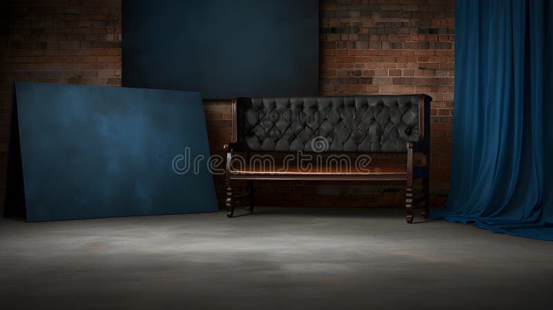 Classic Blue Yearbook Photography Studio Background Stock Illustration ...
