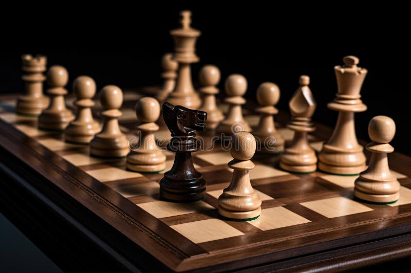 The Classic Board Intellectual Game of Chess. Game Positions. Wooden ...