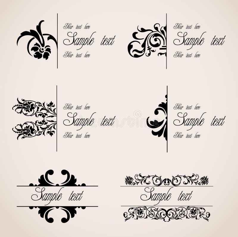 Classic Border Ornaments. Vector Set Stock Vector - Illustration of ...