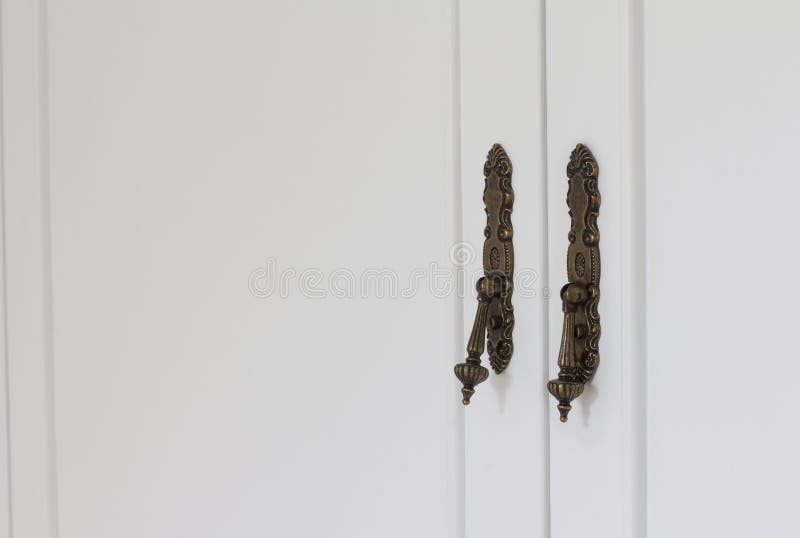 Classic Brass Handle of Cabinet Stock Image - Image of decoration ...