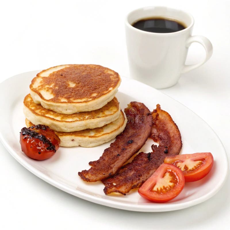 Classic Breakfast on White Background Stock Illustration - Illustration ...