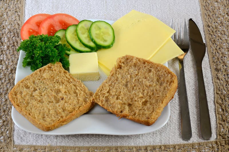 Classic Breakfest Plate with Cutlery Stock Image - Image of fork ...