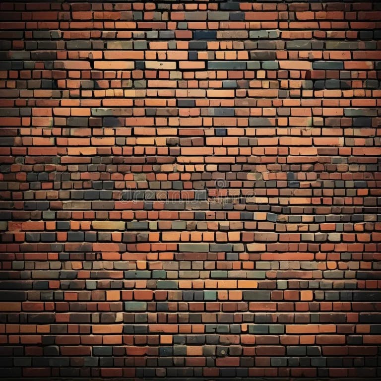 Classic Brick Wall Texture Showcasing a Blend of Red and Brown Bricks ...