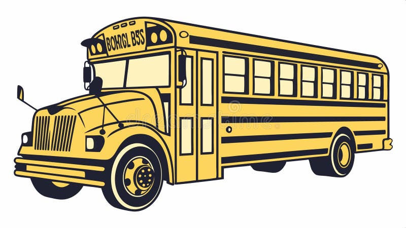 Classic Bright Yellow School Bus Ready for Transporting Students, Back ...