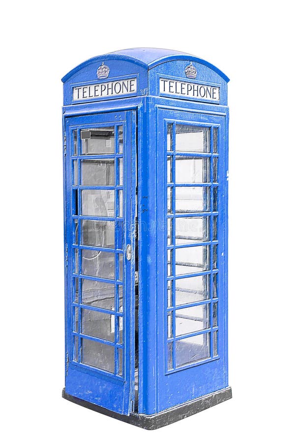 Classic British Blue Phone Booth in London UK Stock Image - Image of ...