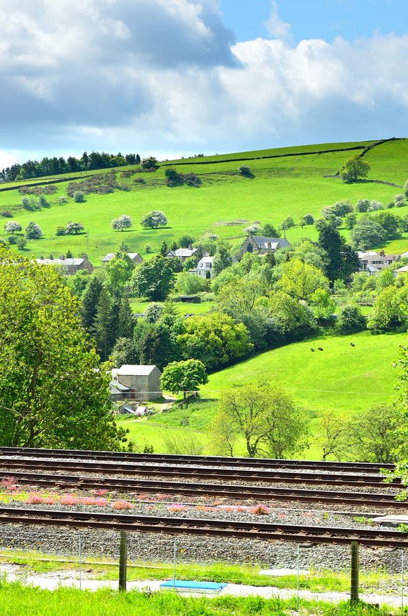 Classic British Landscape at the Peak District Near Manchester Stock ...
