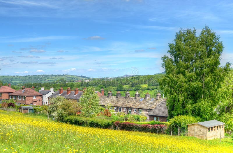 Classic British Landscape at the Peak District Near Manchester Stock ...