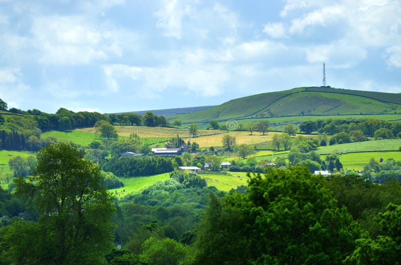 Classic British Landscape at the Peak District Near Manchester Stock ...