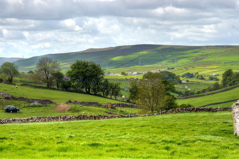 Classic British Landscape at the Peak District Near Manchester Stock ...