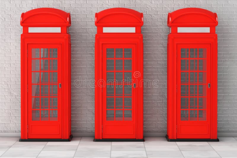 Classic British Red Phone Booth. 3d Rendering Stock Illustration ...
