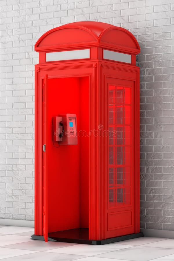 Classic British Red Phone Booth. 3d Rendering Stock Illustration ...