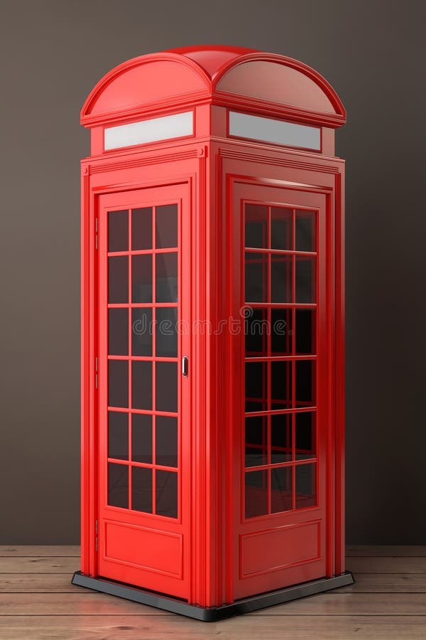 Classic British Red Phone Booth. 3d Rendering Stock Illustration ...