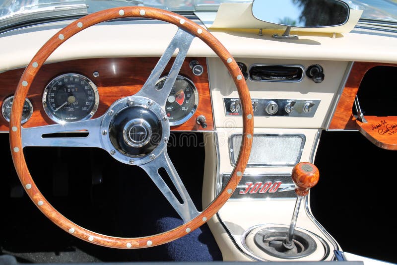 Classic British Roadster Interior Editorial Photography - Image of ...