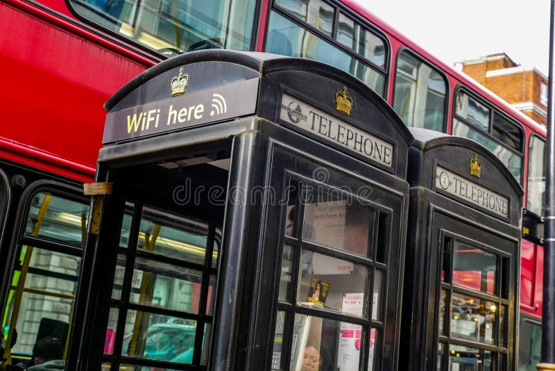 Classic British Telephone Box in London Editorial Stock Image - Image ...