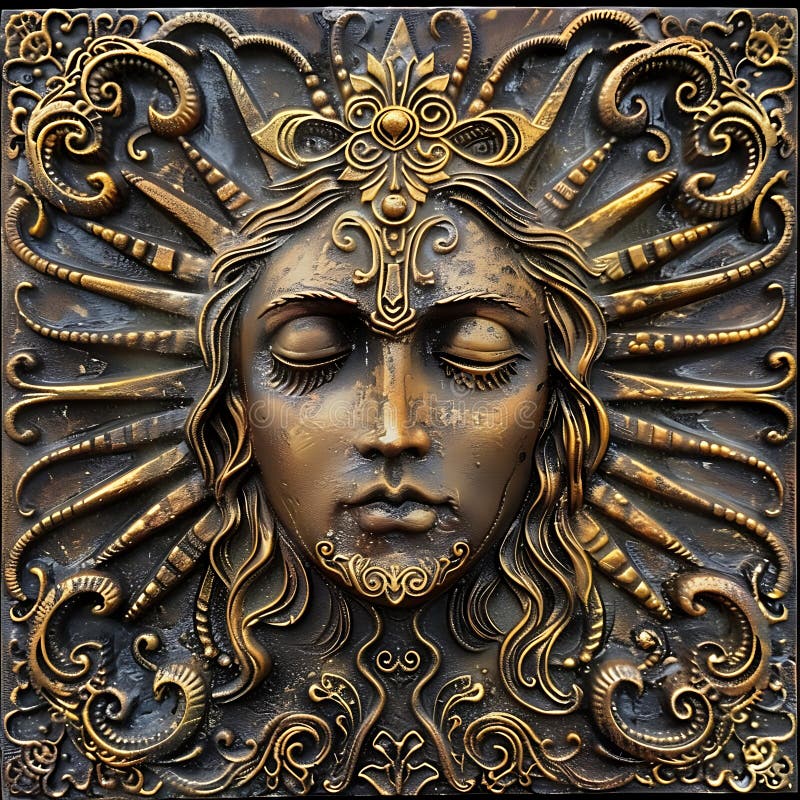 Classic Bronze Relief Tile stock illustration. Illustration of classic ...