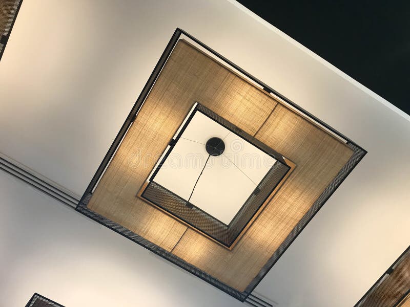 Bottom View of Classic Brown Ceiling Lamp Stock Photo - Image of ...