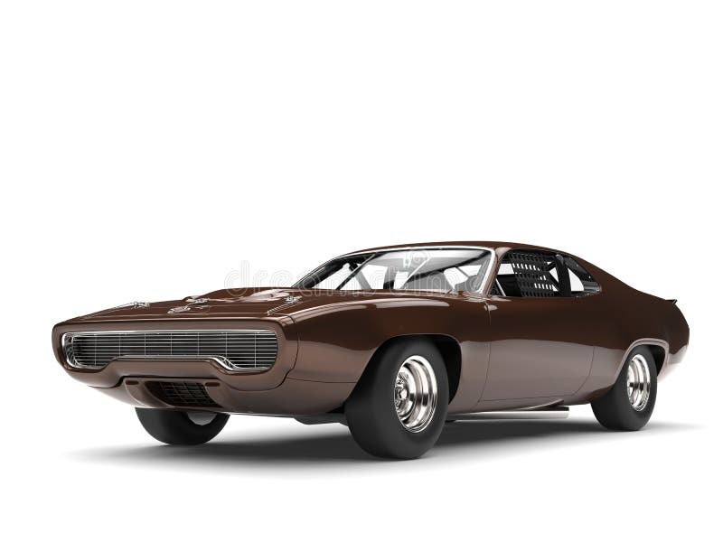 Classic Brown American Vintage Car - Tail View Stock Illustration ...