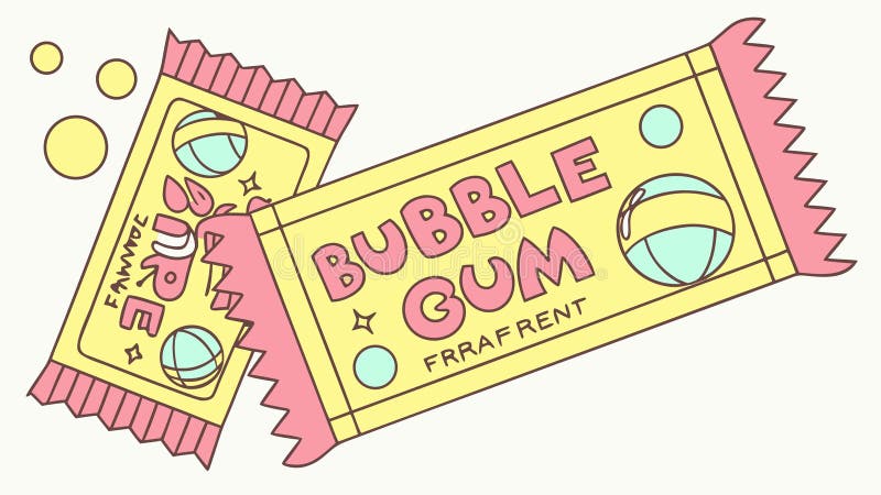 Classic Bubble Gum Wrapper, Sweet Candy Packaging Icon, Vector Design ...