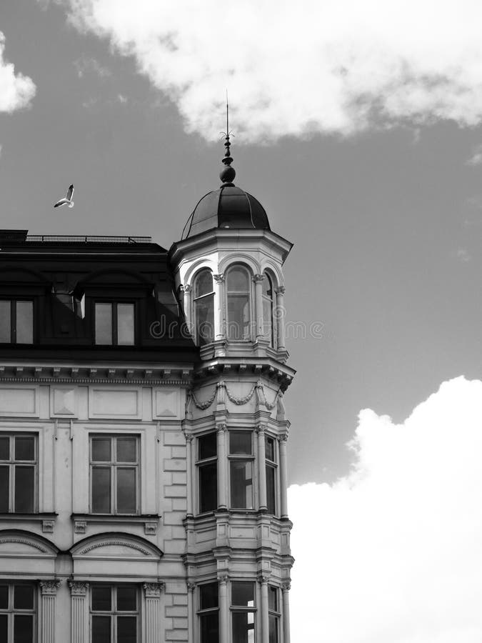 A Classic Building in Black and White Stock Image - Image of city ...