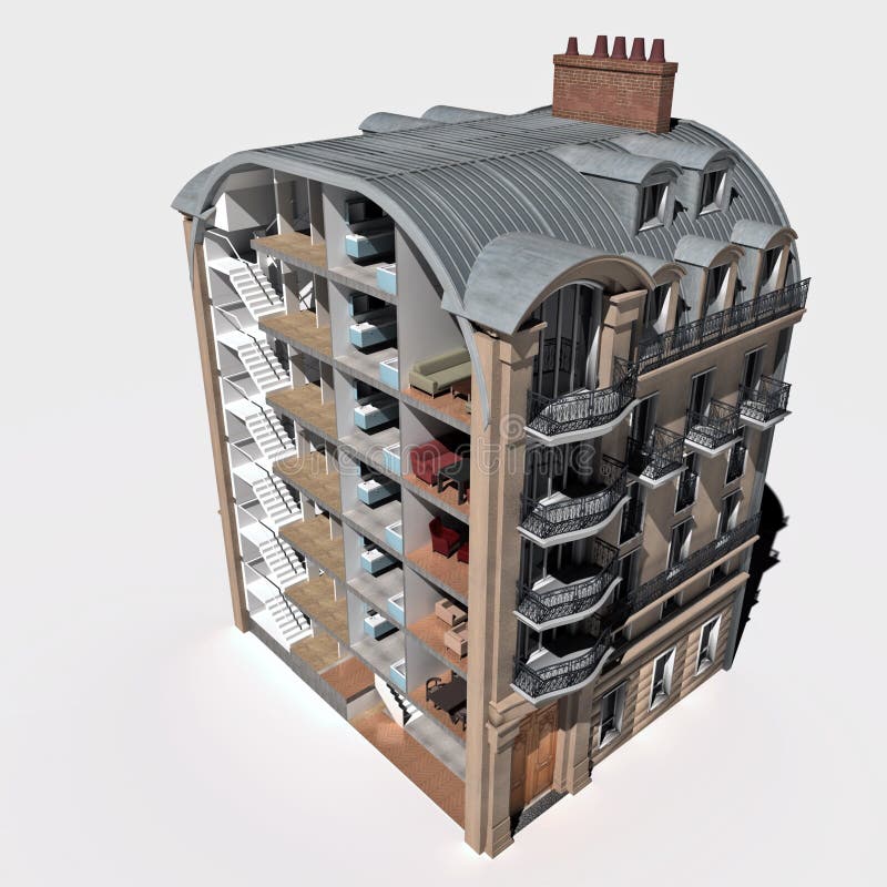 Classic building section stock illustration. Illustration of real ...