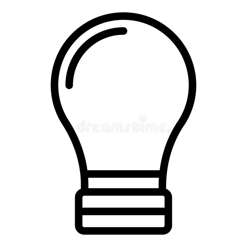Classic Bulb Icon, Outline Style Stock Vector - Illustration of ...