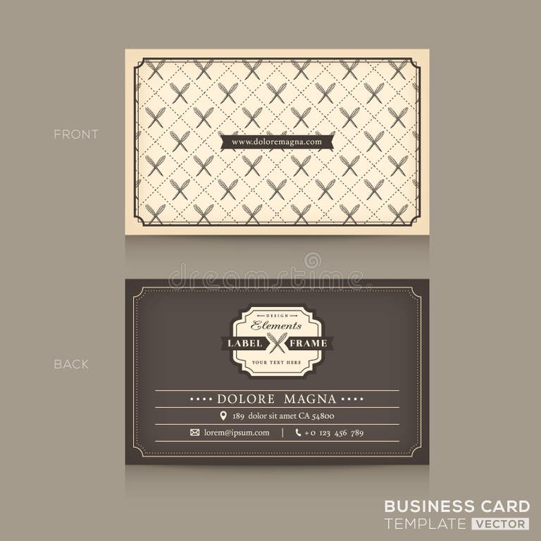 Classic Business Card Design Template Stock Vector - Illustration of ...