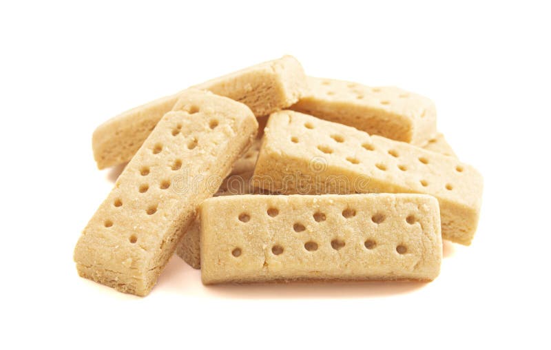 Classic Sweet Rectangular Butter Shortbread Isolated on a White ...