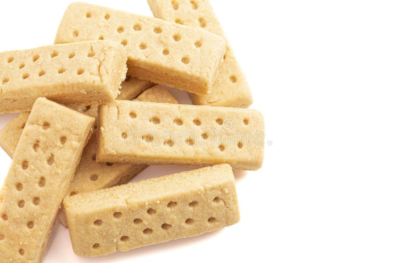 Classic Sweet Rectangular Butter Shortbread Isolated on a White ...