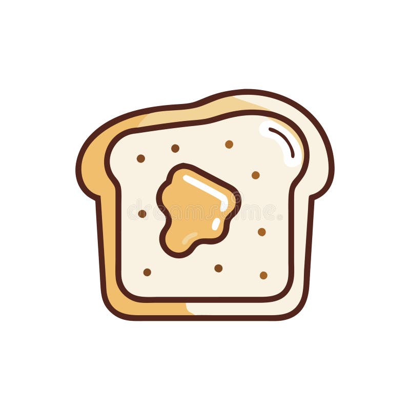 Classic Buttered Toast Slice Design Stock Vector - Illustration of wine ...