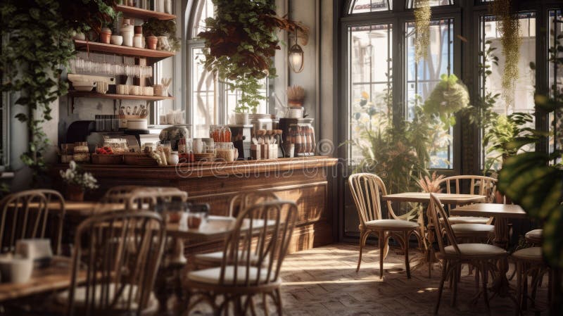 Classic Cafe Setting with Warm Atmosphere Stock Illustration ...